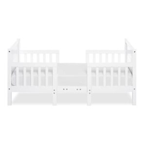 Dream On Me Hudson 3 In 1 Convertible Toddler Bed In White, Greenguard Gold Certified, JPMA Certified, Non Toxic Finishes, Made of Sustainable New Zealand Pinewood