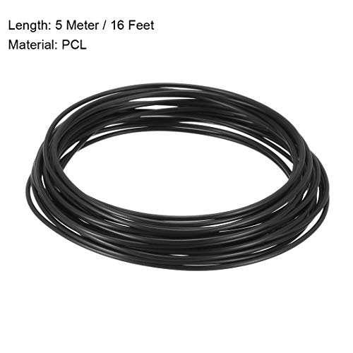 uxcell 3D Pen Filament Refills,16Ft,1.75mm PCL Filament Refills,Dimensional Accuracy +/- 0.02mm,for 3D Printer,Black