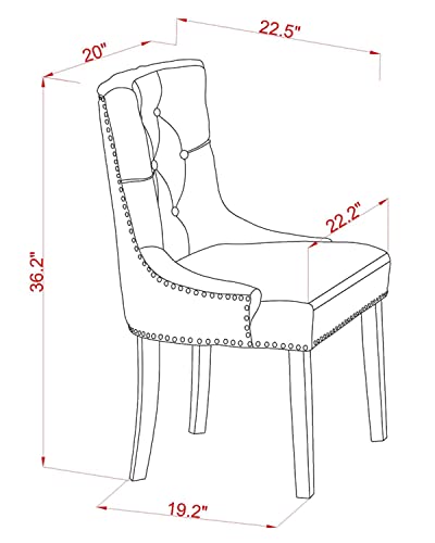 East West Furniture Dining Chairs, 22 x 21 x 36, FRP3T05