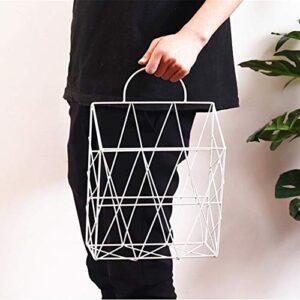 oAtm0eBcl Handheld Wall Hanging Magazines Storage Basket, Desktop Books Newspapers Storage Basket Rack Organizer Black