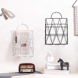 oAtm0eBcl Handheld Wall Hanging Magazines Storage Basket, Desktop Books Newspapers Storage Basket Rack Organizer Black