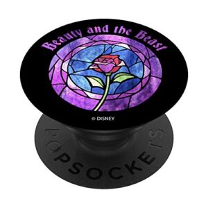 disney beauty and the beast rose stained glass popsockets popgrip: swappable grip for phones & tablets