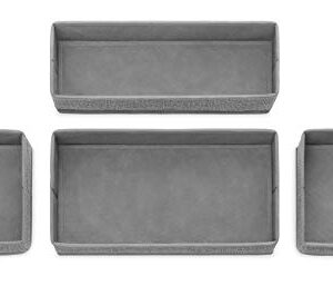 Whitmor 6283-9871 Set of 4-Crosshatch Gray Drawer Organizer