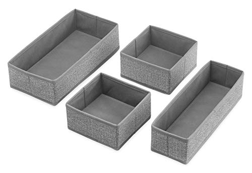 Whitmor 6283-9871 Set of 4-Crosshatch Gray Drawer Organizer