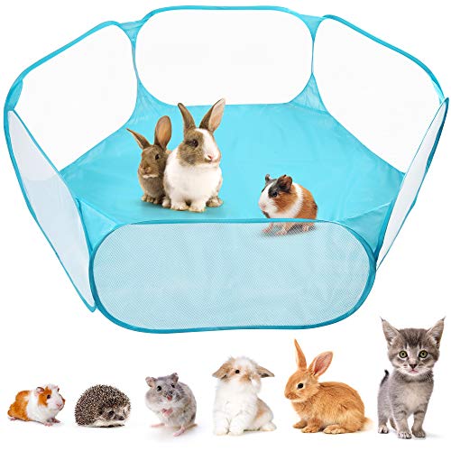 PrimePets Small Animal Cage Tent, Hamster Pet Playpen, Guinea Pig Cage Yard, Waterproof Foldable Outdoor/Indoor Pop Open Exercise Fence, Yard Fence for Baby Chicken Hedgehogs