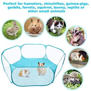 PrimePets Small Animal Cage Tent, Hamster Pet Playpen, Guinea Pig Cage Yard, Waterproof Foldable Outdoor/Indoor Pop Open Exercise Fence, Yard Fence for Baby Chicken Hedgehogs