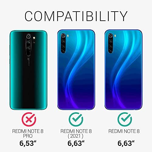 kwmobile Case Compatible with Xiaomi Redmi Note 8 (2019/2021) Case - Soft Slim Protective TPU Silicone Cover - Teal Matte