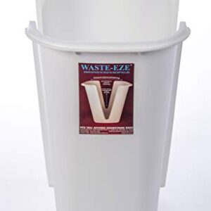 Waste-Eze; Adaptive,13 Gallon Kitchen/Office Trash Can, with Ergonomic, Easy-to-Use Design and Made in The U.S.A. - White