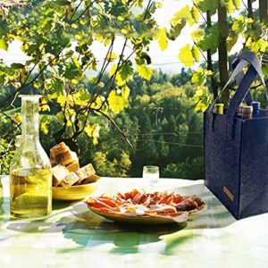 6 Bottle Wine Carrier Tote Reusable Grocery Bags for Travel, Camping and Picnic, Perfect Wine Lover Gift