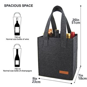 6 Bottle Wine Carrier Tote Reusable Grocery Bags for Travel, Camping and Picnic, Perfect Wine Lover Gift