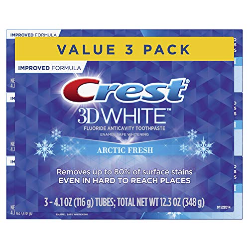 Crest 3D White Whitening Arctic Fresh Toothpaste, 4.1 Ounce (Pack of 3)