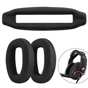 Geekria Ear Pads + Headband Compatible with Sennheiser GSP 600, GSP 670, GSP 500 Gaming Headset Ear Cushion +Headband Cushion/Ear Cups and Headband/Replacement Repair Parts Suit (Black)