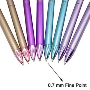 Maydahui 12PCS Big Diamond Retractable Ballpoint Pen gem pens Rhinestones Crystal Bling Plated Metal Color Black Gel Ink Ballpen for Women Students Girls