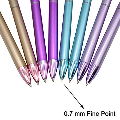 Maydahui 12PCS Big Diamond Retractable Ballpoint Pen gem pens Rhinestones Crystal Bling Plated Metal Color Black Gel Ink Ballpen for Women Students Girls