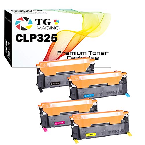 TG Imaging (4 Pack) Compatible CLP325 Toner Cartridge Replacement for CLT-407S CLT-K407S 4-Color Set (B+C+Y+M) Used in CLP-325W CLP-326 CLX-3180 CLX-3185N Toner Printer