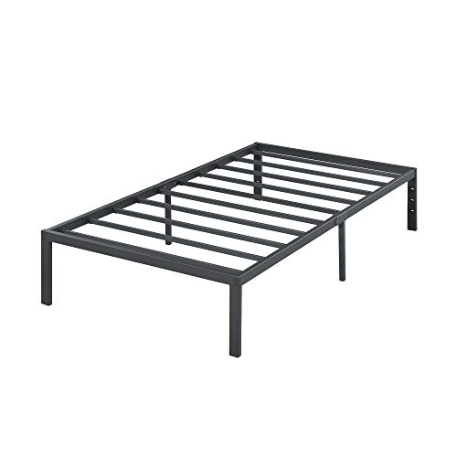 PrimaSleep 14 inch Dura Metal Steel Slate Bed Frame/Noise Free, , Twin, Black