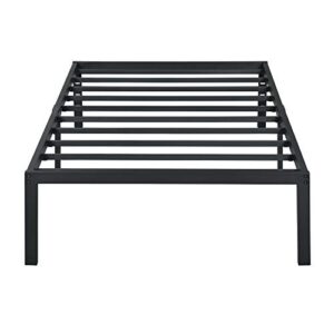 PrimaSleep 14 inch Dura Metal Steel Slate Bed Frame/Noise Free, , Twin, Black