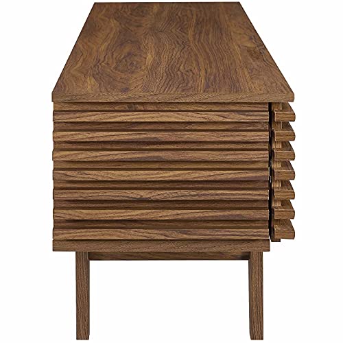 Modway Render 60" Mid-Century Modern Low Profile TV Stand in Walnut, 60 Inch