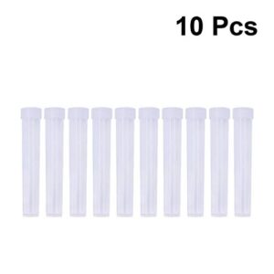 HEALLILY Cross Stitch Needle Tube Plastic Clear Holder Accessories Organizer Needles Dispenser for Embroidery Sewing 10 pcs