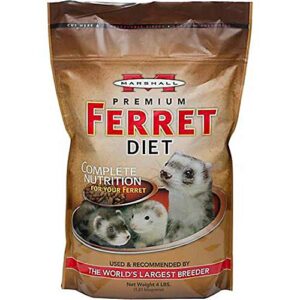 marshall premium ferret diet food, 4 pound, 2 pack