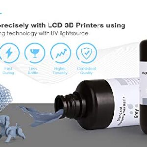 ELEGOO 3D Printer Resin LCD UV-Curing Resin 405nm Standard Photopolymer Resin for LCD 3D Printing Grey 1000g