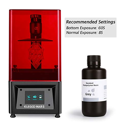 ELEGOO 3D Printer Resin LCD UV-Curing Resin 405nm Standard Photopolymer Resin for LCD 3D Printing Grey 1000g