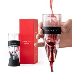 wine aerator by invinety | all in one diffuser, decanter and oxygenator | enhance wine flavors with a smoother finish | premium aerating decanter