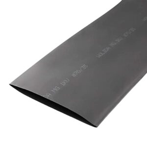 Electrical Buddy Heat Shrink Tubing 1M Black 70mm Diameter 110mm Flat Width 2:1 Polyolefin Tube Sleeving