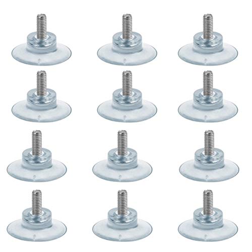 12 Pieces 30mm Diameter Rubber Strong Suction Cup Replacements with M4 x 8mm Thread Screw for Glass Table Tops