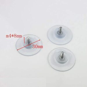 12 Pieces 30mm Diameter Rubber Strong Suction Cup Replacements with M4 x 8mm Thread Screw for Glass Table Tops