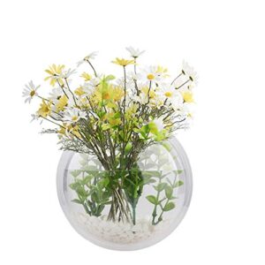 dameing wall hanging fish tank, acrylic round wall mounted hanging fish bowl aquarium tank, gold fish and beta fish plant vase home decoration pot, transparent (15x15cm)