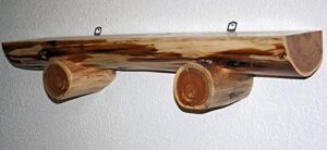 cedar log wall shelf