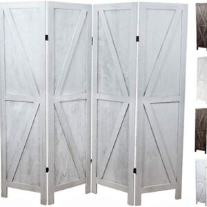 Premium Home Room Divider: Room dividers and Folding Privacy Screens, Privacy Screen, Partition Wall dividers for Rooms, Room Separator, Temporary Wall, Folding Screen, Rustic Barnwood (White)