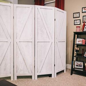 Premium Home Room Divider: Room dividers and Folding Privacy Screens, Privacy Screen, Partition Wall dividers for Rooms, Room Separator, Temporary Wall, Folding Screen, Rustic Barnwood (White)