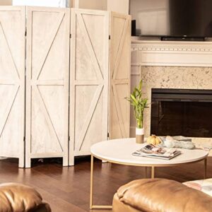 Premium Home Room Divider: Room dividers and Folding Privacy Screens, Privacy Screen, Partition Wall dividers for Rooms, Room Separator, Temporary Wall, Folding Screen, Rustic Barnwood (White)