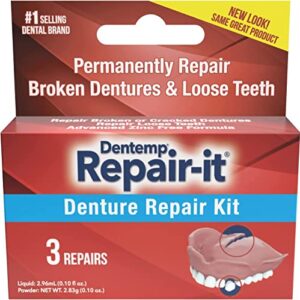 dentemp repair kit - repair-it advanced formula denture repair kit - denture repair kit repairs broken dentures - denture repair to mend cracks & replace loose teeth