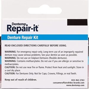 Dentemp Repair Kit - Repair-It Advanced Formula Denture Repair Kit - Denture Repair Kit Repairs Broken Dentures - Denture Repair to Mend Cracks & Replace Loose Teeth