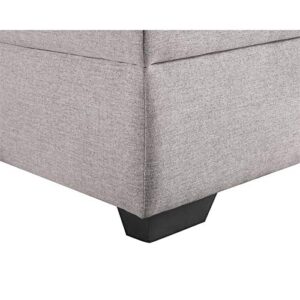 BOWERY HILL Light Gray Linen Reversible/Sectional Sleeper Sofa with Storage for Small Space