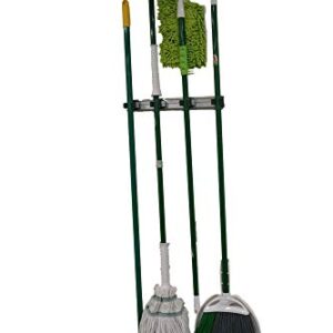 Mop and Broom Organizer – Declutter your Kitchen, Laundry Room or Garage with this Commercial Strength Metal Wall Mount Holder – Keep your Lawn, Yard and Gardening Tools Neat and Organized