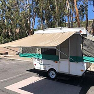 Pop Up Tent Trailer Awning, EZ Lite Campers® Camping Trailer RV Awning 9ft Beige