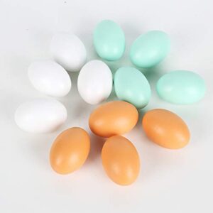 folgtek 12pcs diy dummy eggs wooden fake eggs simulation chicken duck goose egg diy easter egg toy for hunting decoys decoration egg