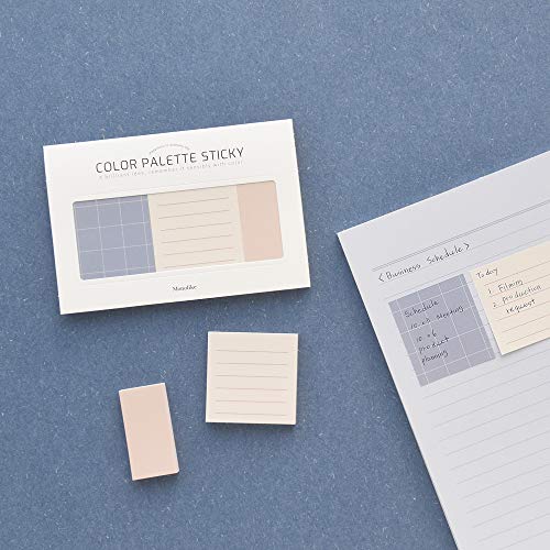 Monolike Color Palette Sticky Plan 300 C Set 4p - Self-Adhesive Memo Pad 50 Sheets