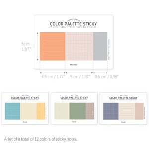 Monolike Color Palette Sticky Plan 300 C Set 4p - Self-Adhesive Memo Pad 50 Sheets