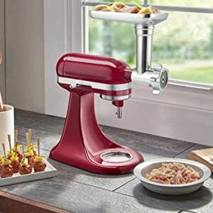 Meat Grinder Attachment for KitchenAid Stand Mixers, Accessories Included 3 Sausage Stuffer Tubes and 4 Grinding Plates, Metal Food Grinder Accessories by iVict