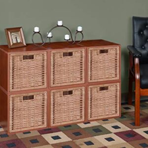 Niche Cubo Set of 6 Full-Size Foldable Wicker Storage Basket- Natural