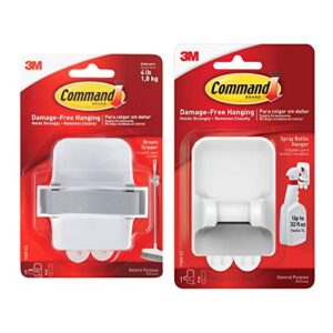 Command Spray Bottle Hangers, White/Gray, 2