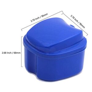 KISEER 2 Pack Colors Denture Bath Case Cup Box Holder Storage Soak Container with Strainer Basket for Travel Cleaning (Light Blue and Blue)