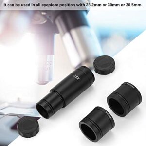 Hakeeta Microscope Adapter, 0.5X C-Mount Reduction Lens Eyepiece Lens 23.2mm Mounting with 30mm 30.5mm Ring Adapter Applicable for Biomicroscope Stereo Microscope, CCD Camera and Digital Eyepiece.