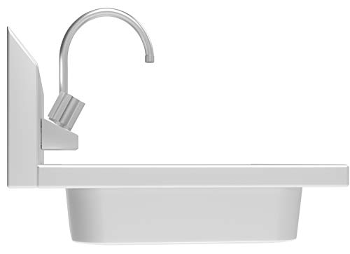 KoolMore Stainless Steel Commercial Hand Sink with Goosneck Faucet 17" x 15" - Wall Mount Hand Wash Sink, Silver (SH17-4GNF)