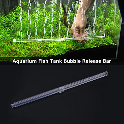 Plastic Aquarium Air Curtain, Transparent Fish Tank Air Vent Bubble Release Airstone Bar Diffuser Fish Tank Bubble Stone Accessories with 3 Suction Cups